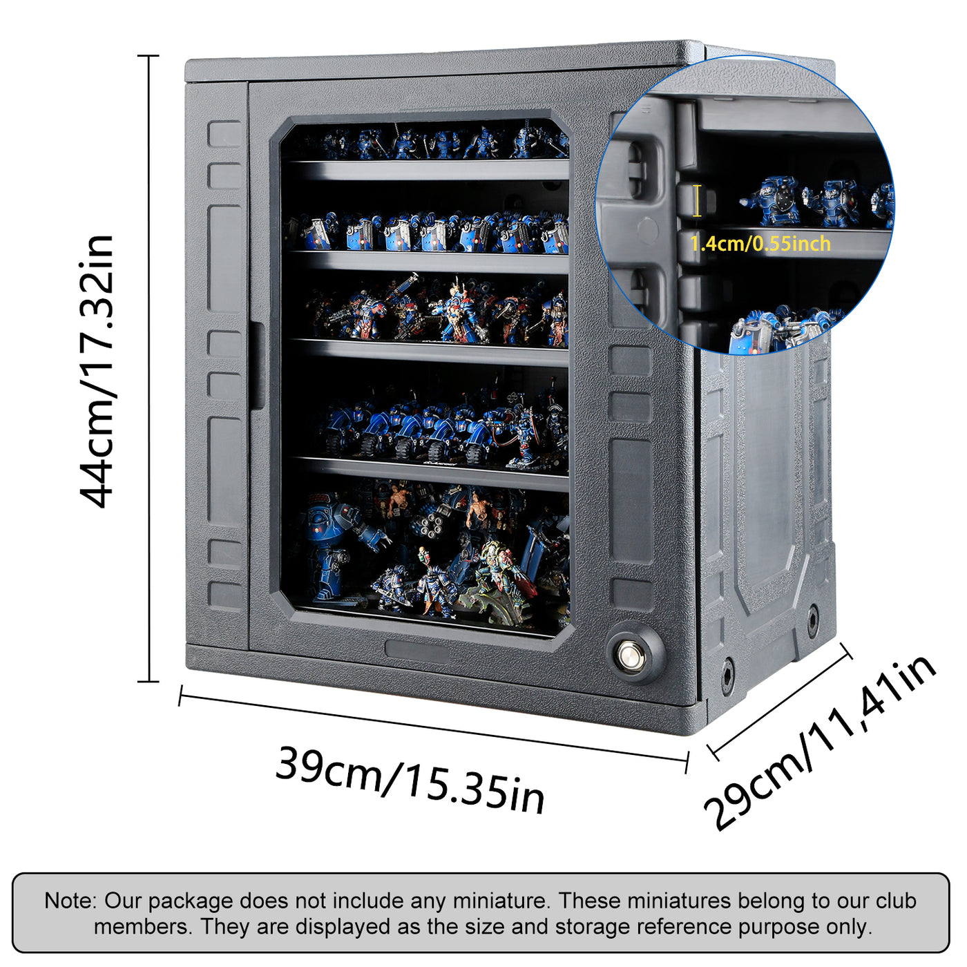 Jucoci Large Size Miniatures Carrying Storage Case With Light
