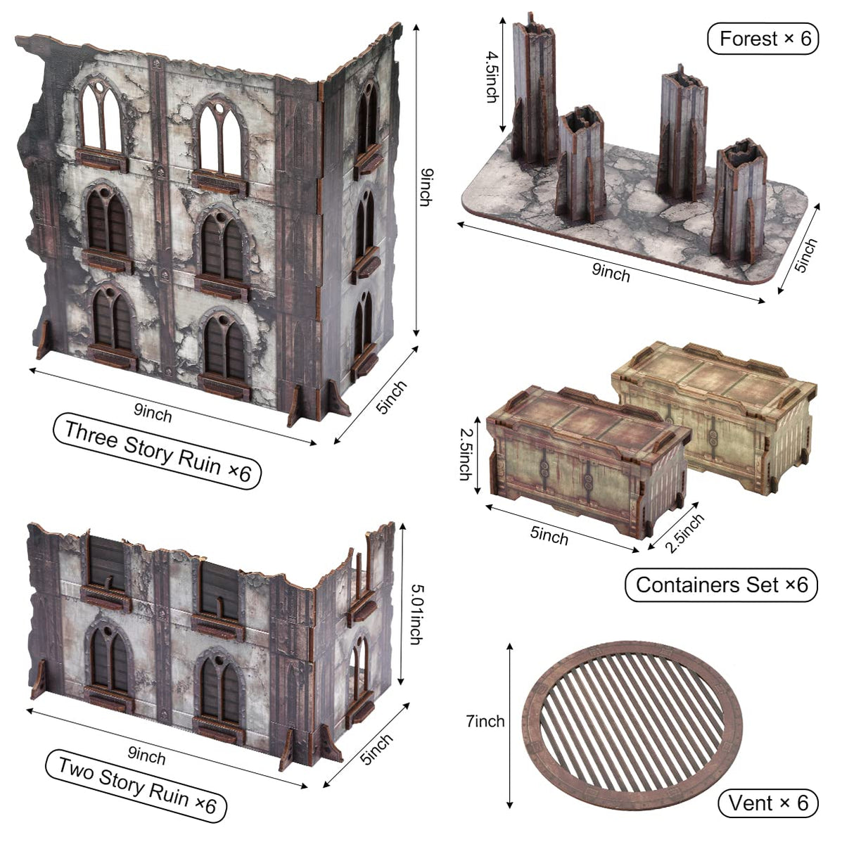 36PCS Battlezone Creation Kit-WH40K 10th Tabletop Wargame Terrain — Jucoci